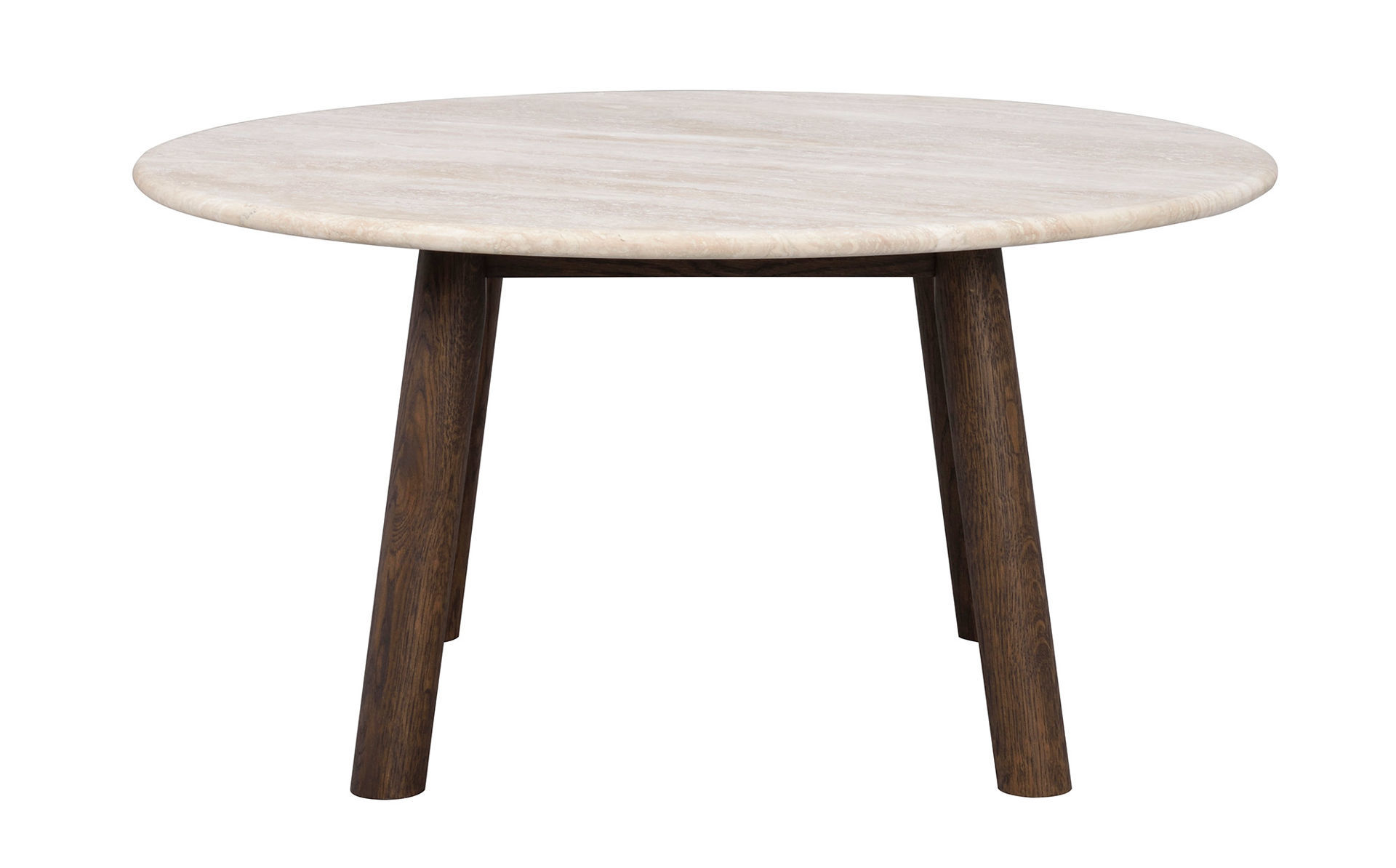 TARANSAY Soffbord Ø90 beige travertin/brun ek - Stort utbud hos Em home