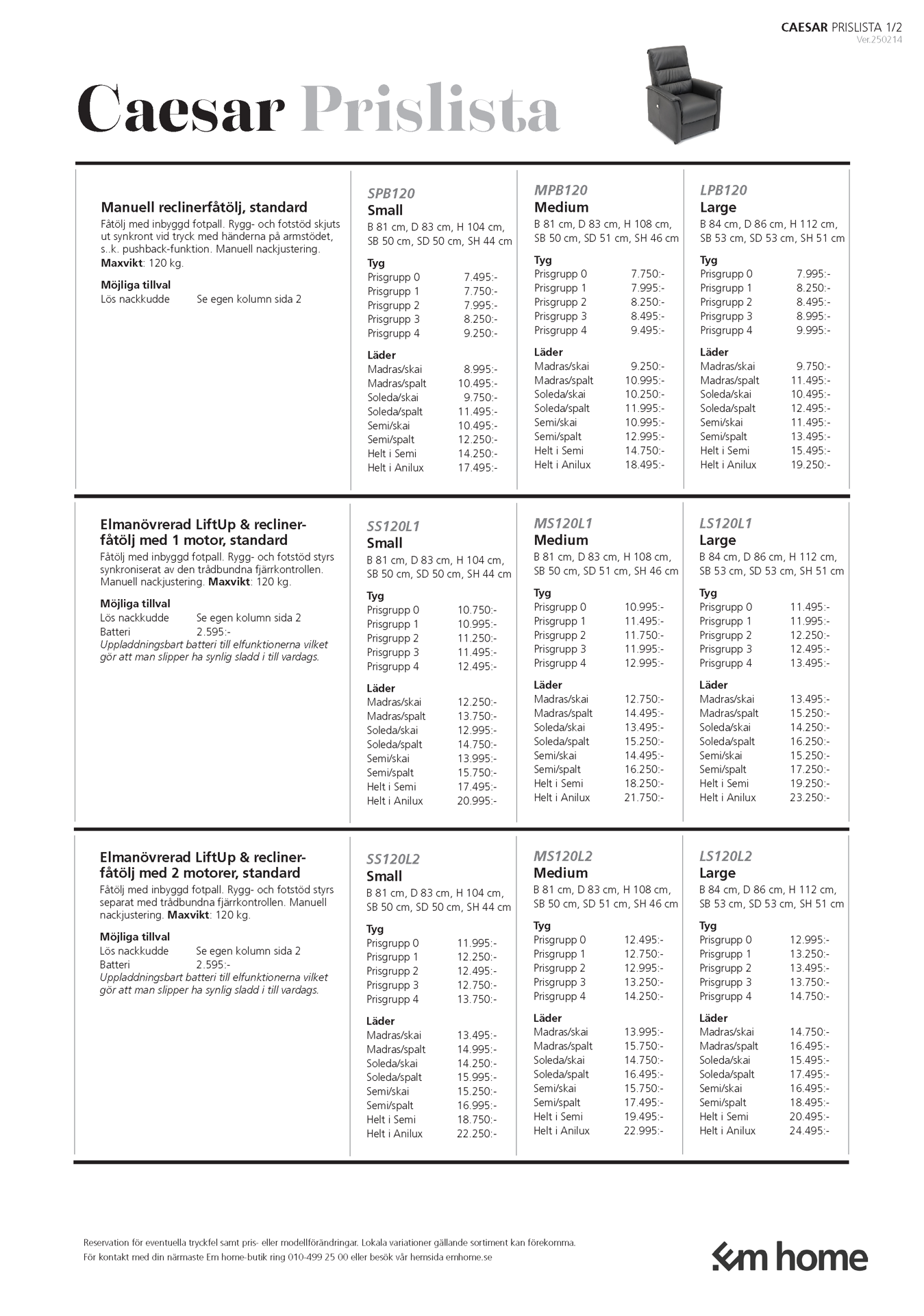 CAESAR flexibel fåtöljserie - Stort utbud hos Em home